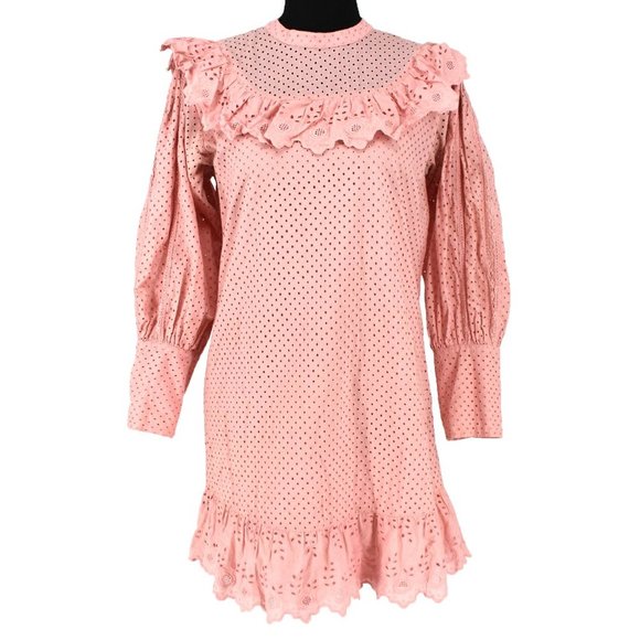 LoveShackFancy | Dresses | Loveshackfancy Alli Pink Cotton Eyelet Lace ...
